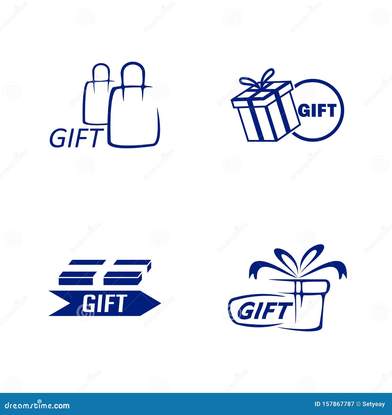 Set of Gift Logo Symbol Template Design Vector, Emblem, Gift Shop ...