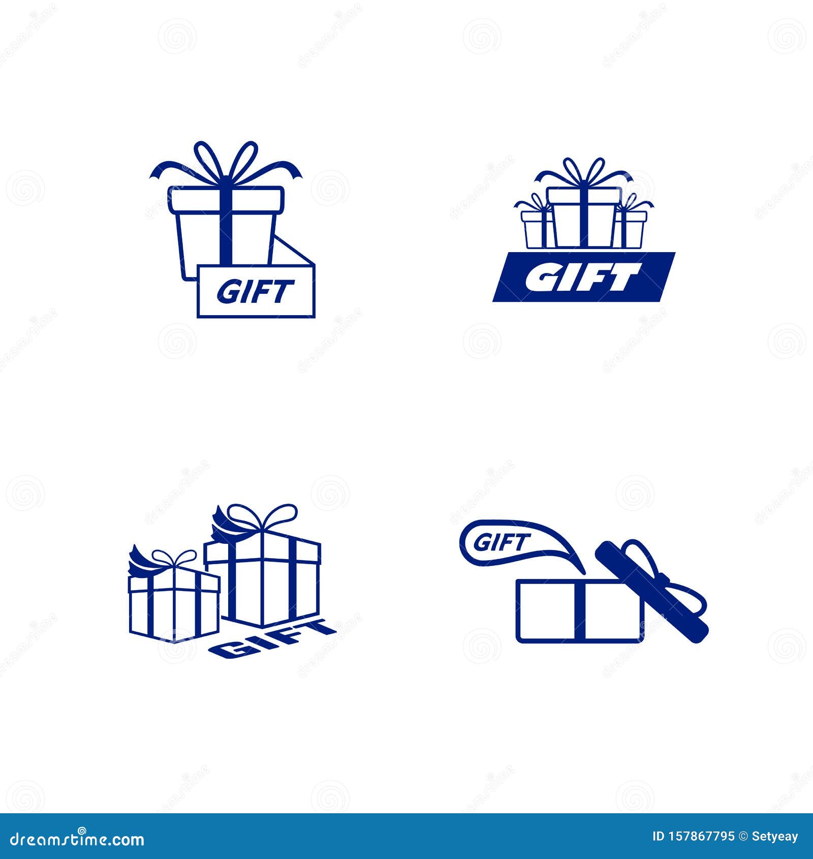 Set of Gift Logo Symbol Template Design Vector, Emblem, Gift Shop ...