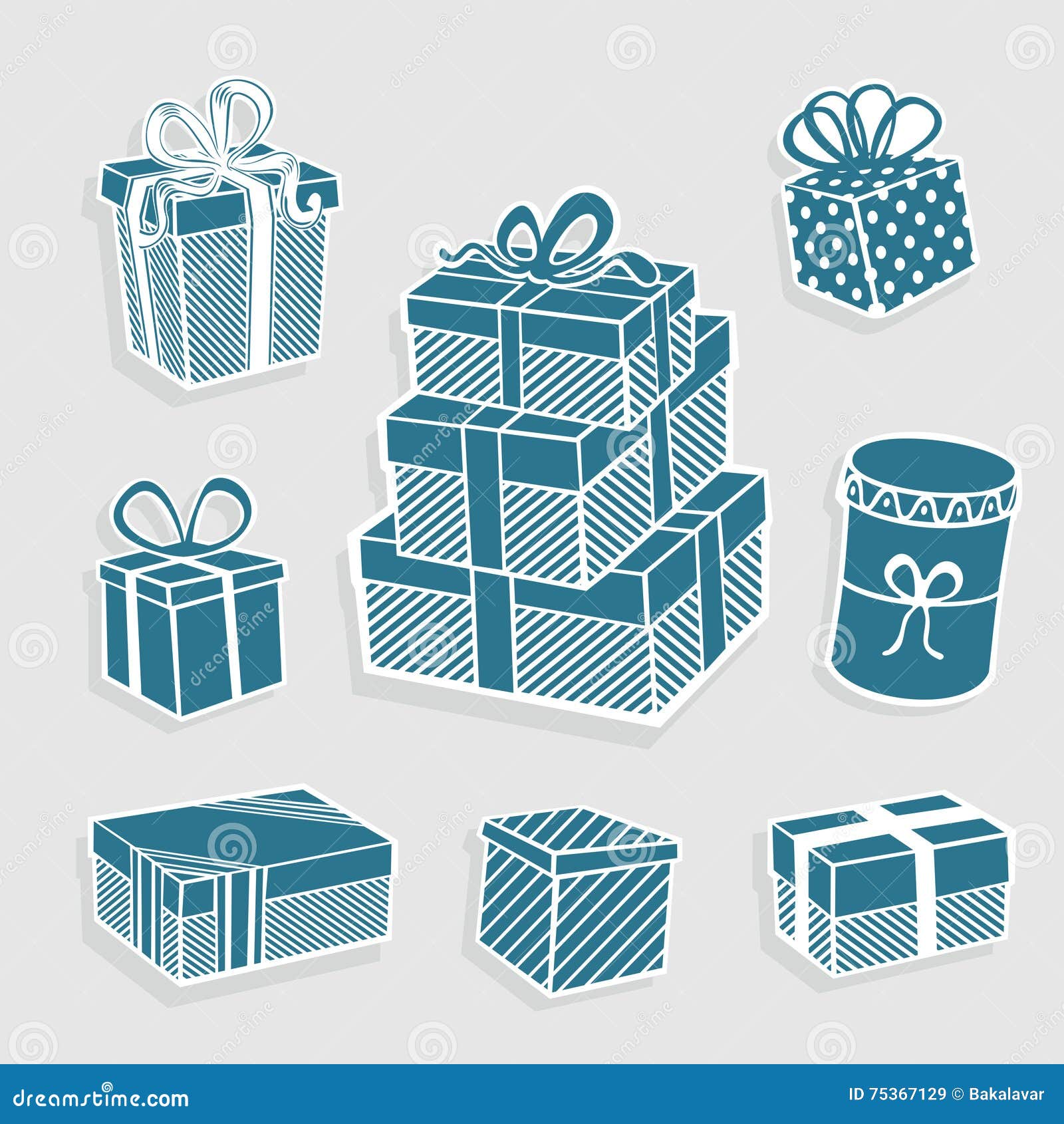 Gift Symbol Like Blueprint Drawing Vector Illustration | CartoonDealer ...