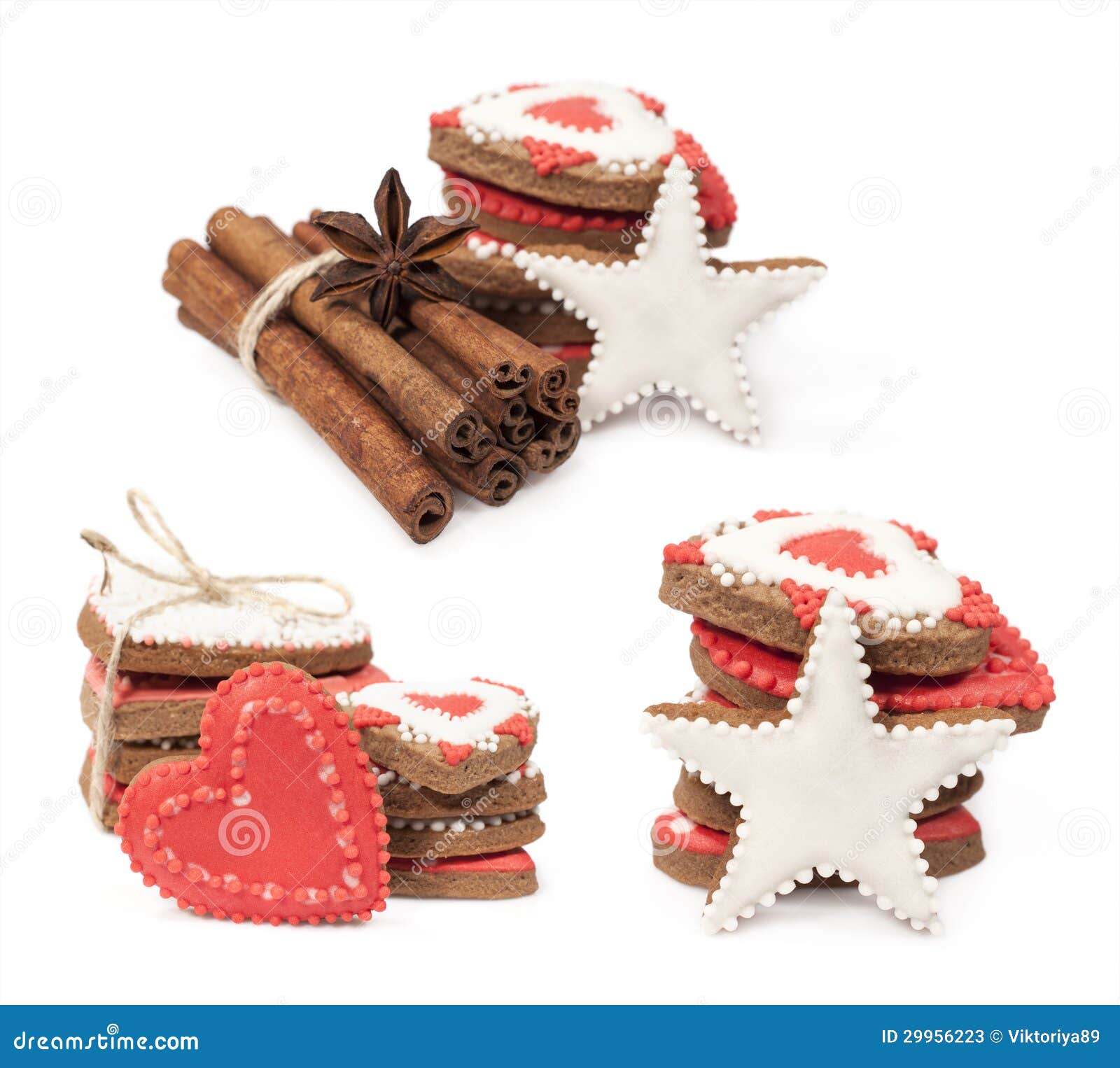 Set with ginger cookies stock image. Image of star, shape - 29956223