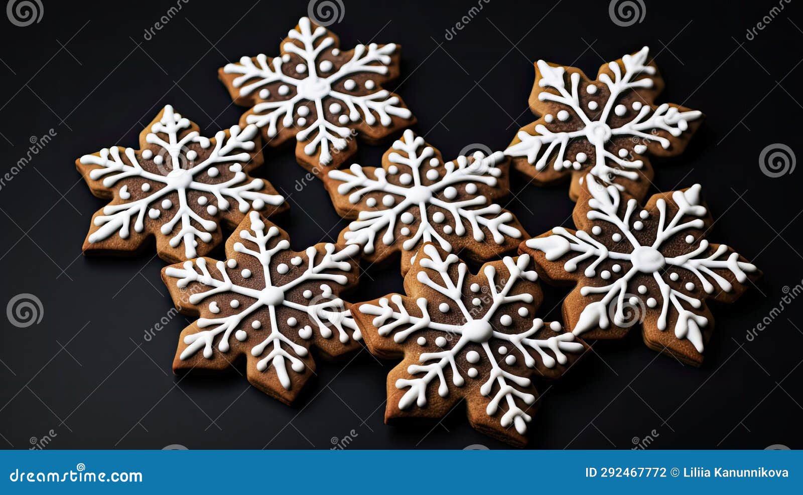 A Set of Gingerbread Cookies in Patterns on a Plain White Background ...
