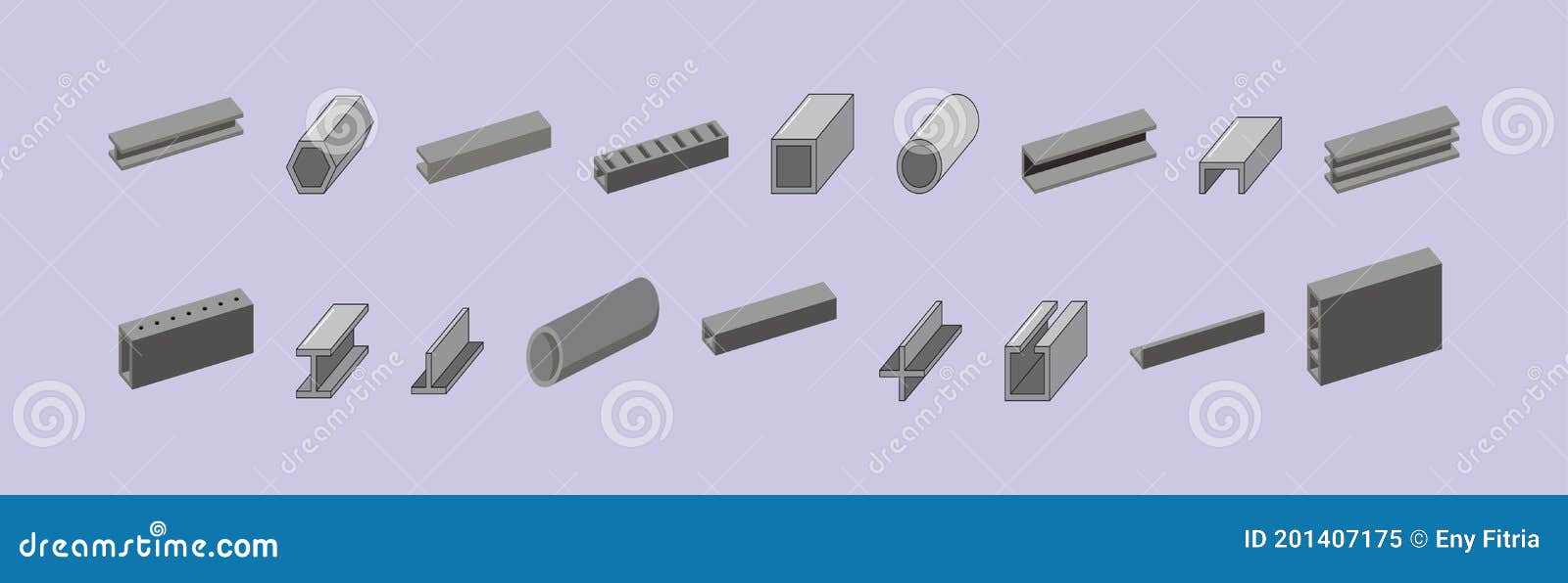 Set of Girder. Cartoon Icon Design Template with Various Models. Vector ...