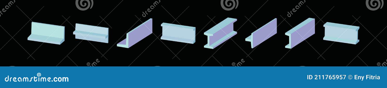 Set of Girder Cartoon Icon Design Template with Various Models. Vector ...