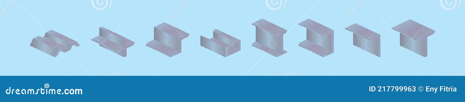 Set of Girder Cartoon Icon Design Template with Various Models. Vector ...