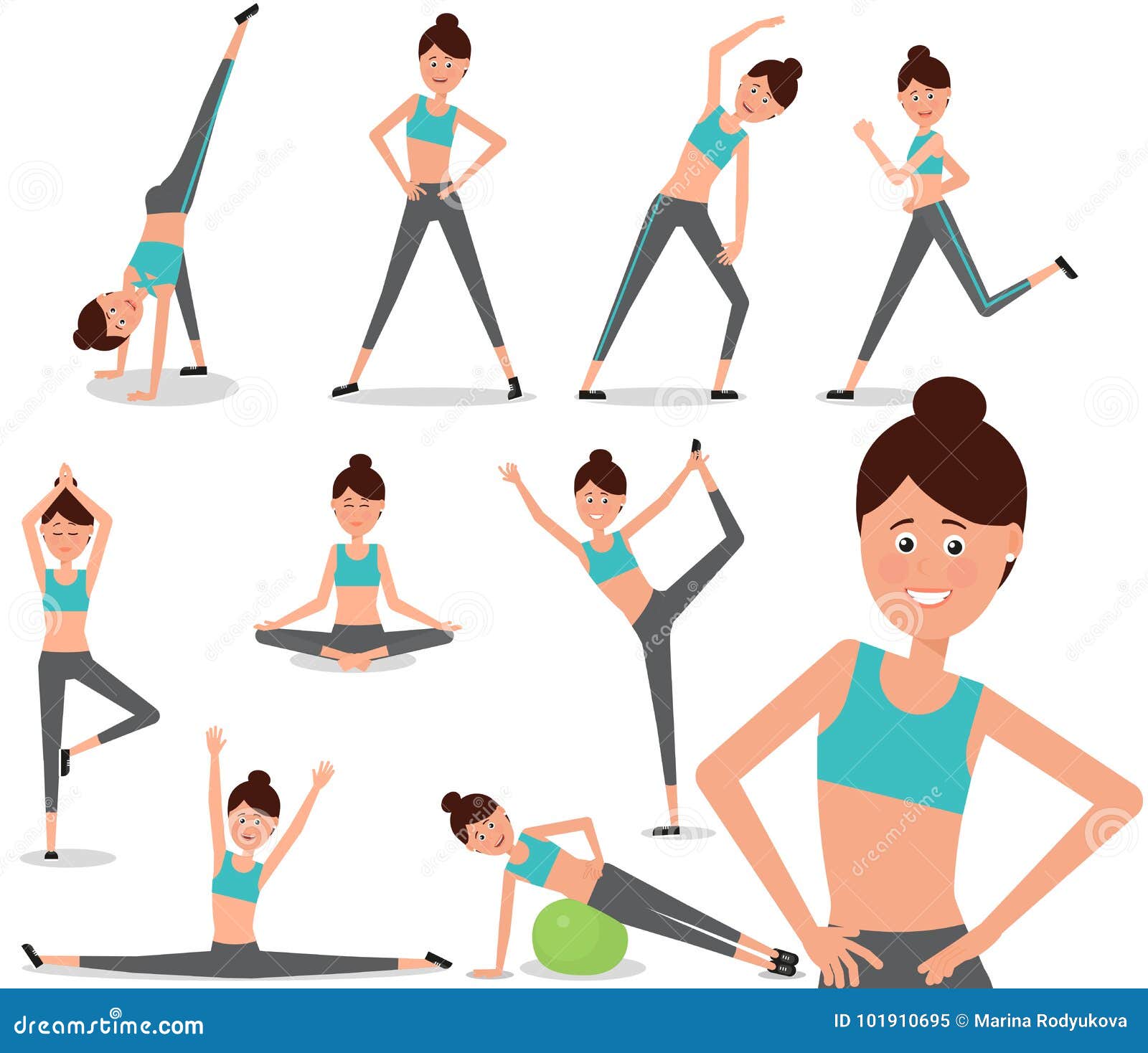 A set of girl sports. stock illustration. Illustration of activity ...