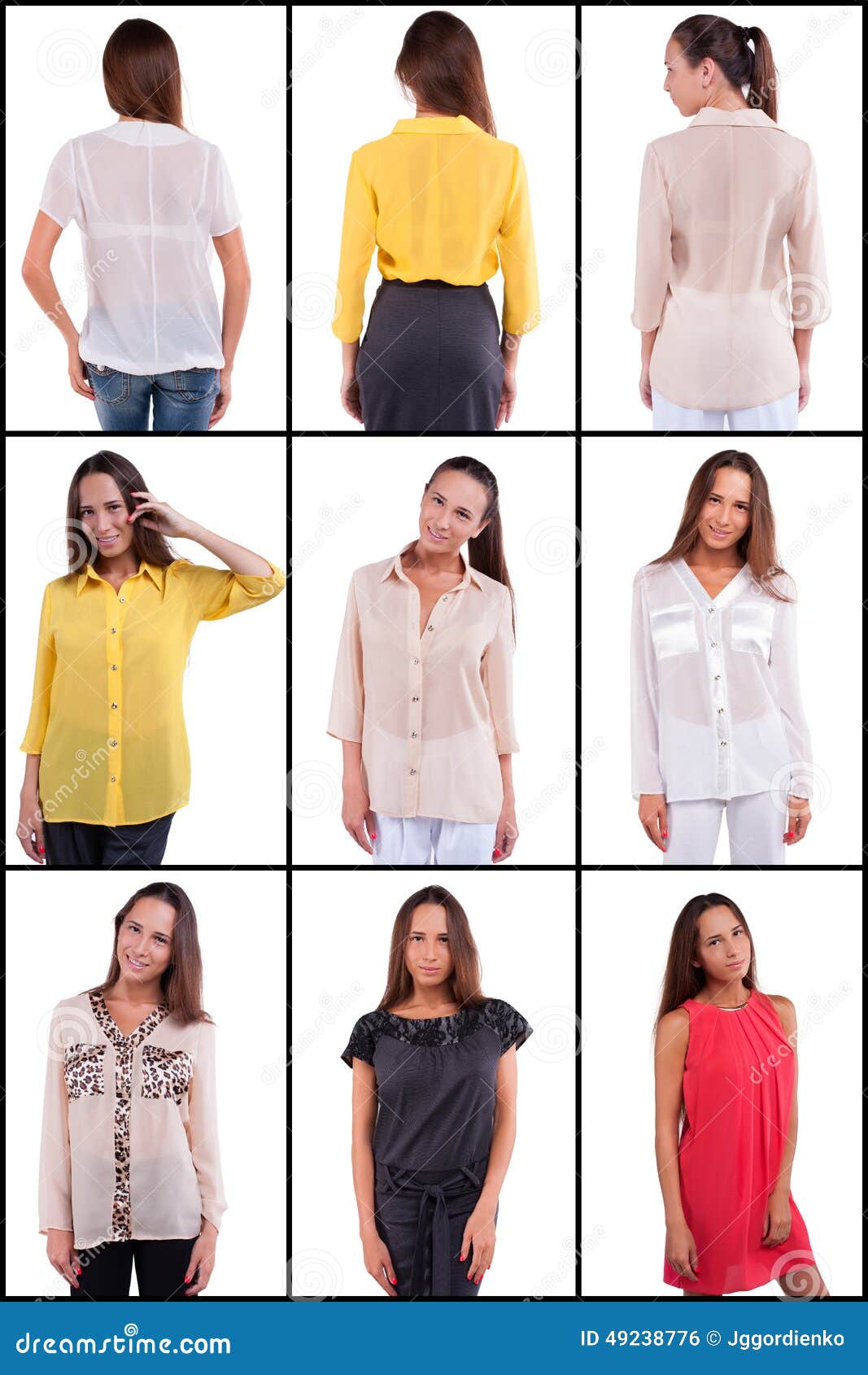 Set of Girl in Various Clothes Stock Photo - Image of rear, human: 49238776