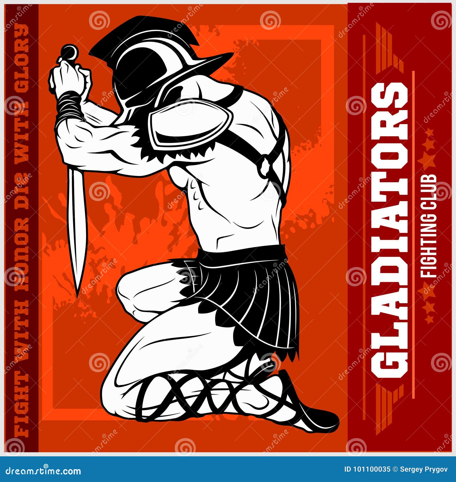 Set of Gladiators on Red Background. Stock Vector - Illustration of ...