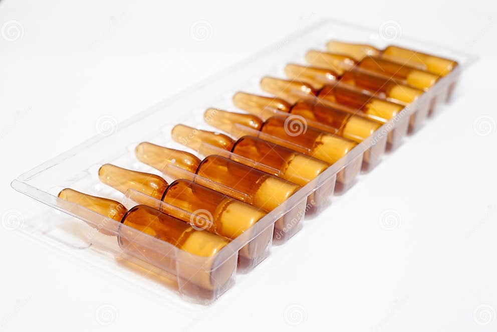 Set of Glass Ampules with Medication Stock Photo - Image of ...