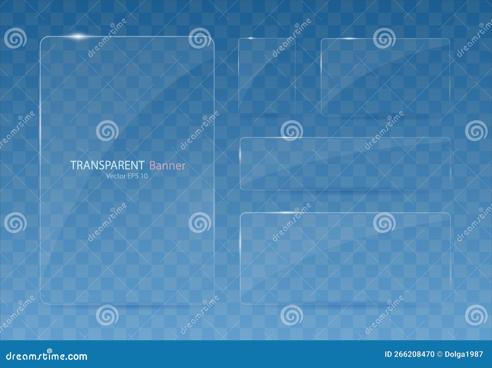 A Set of Glass Banners on a Transparent Background. Transparent Banners ...