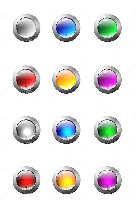 Set of glass buttons stock illustration. Illustration of silver - 486316