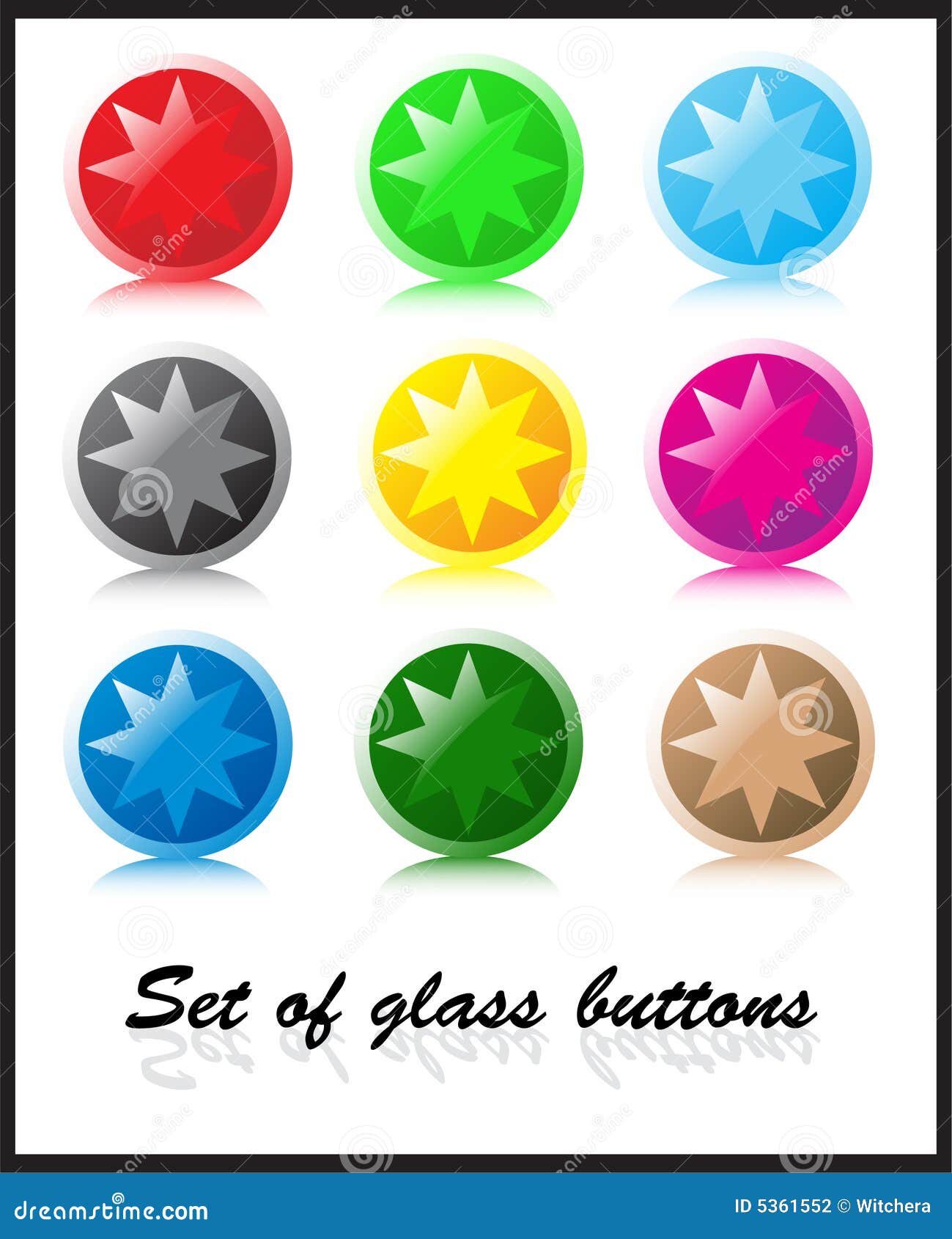 Set of glass buttons stock illustration. Illustration of green - 5361552