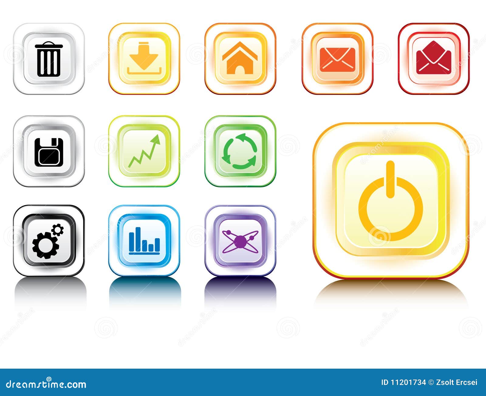 Set of Glass Buttons / Shiny Isolated Objects Stock Vector ...