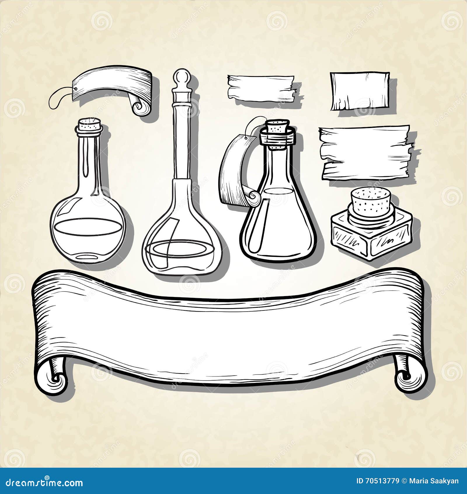 Set of glass containers stock illustration. Illustration of drawnwater ...