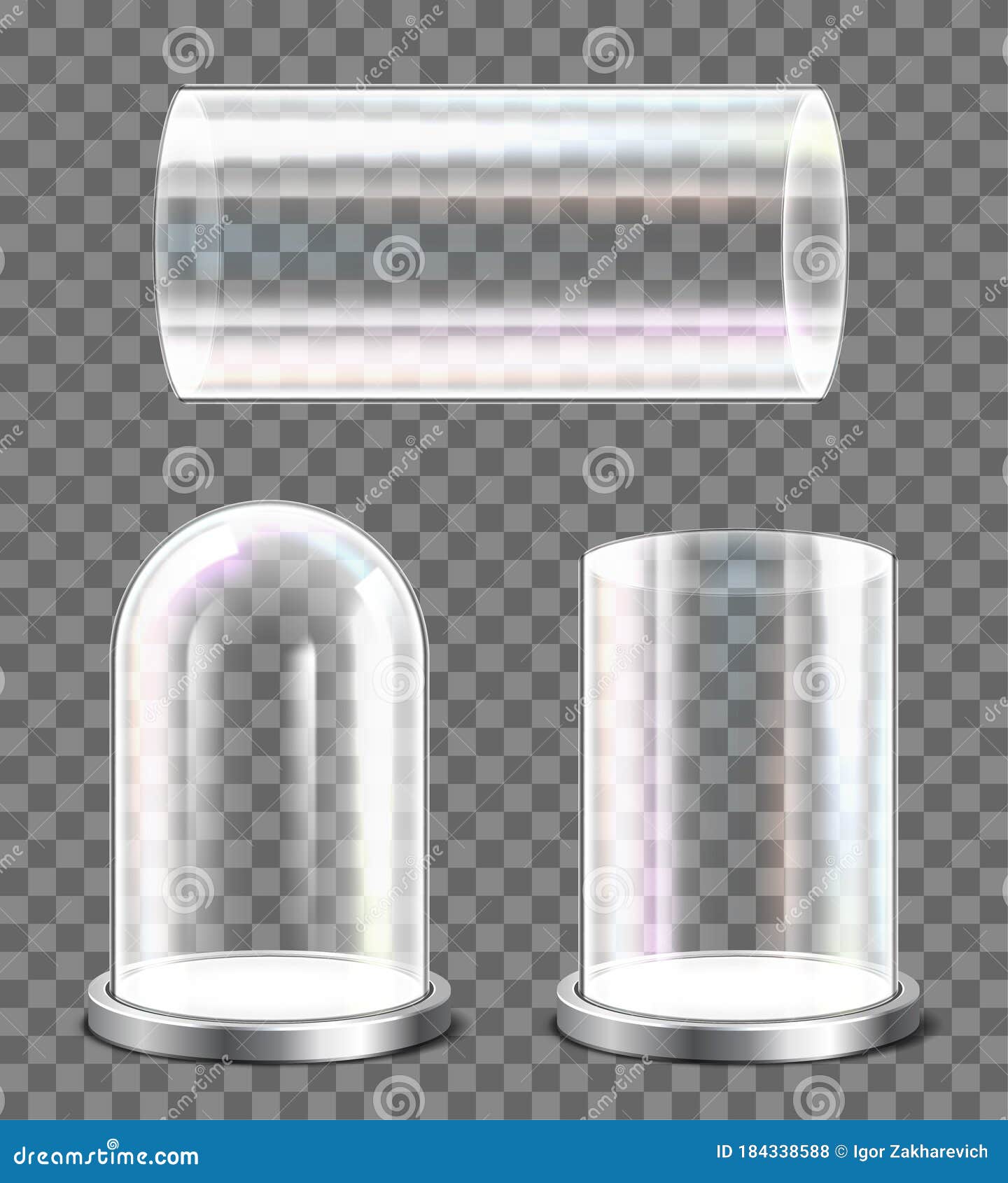 Set of Glass Domes on Transparent Background Stock Illustration ...