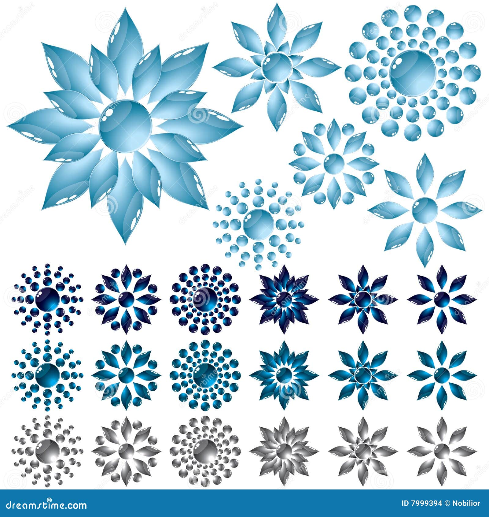 Set glass flower stock vector. Illustration of certificate - 7999394