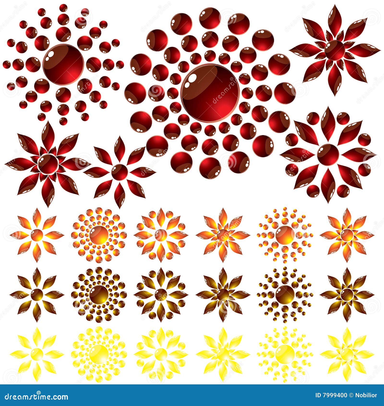 Set glass flower stock vector. Illustration of folder - 7999400