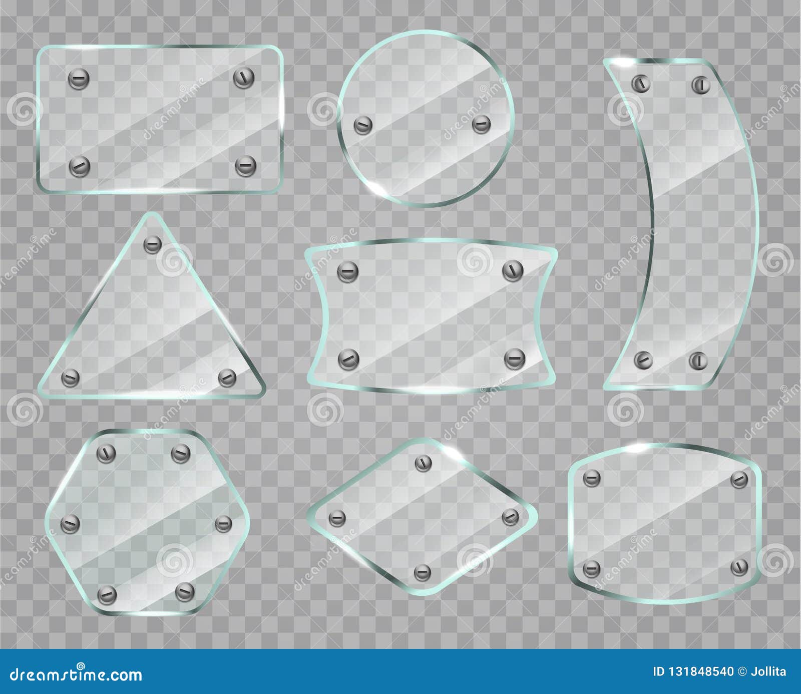 Set of Glass Plates. Vector Illustration Stock Vector - Illustration of ...
