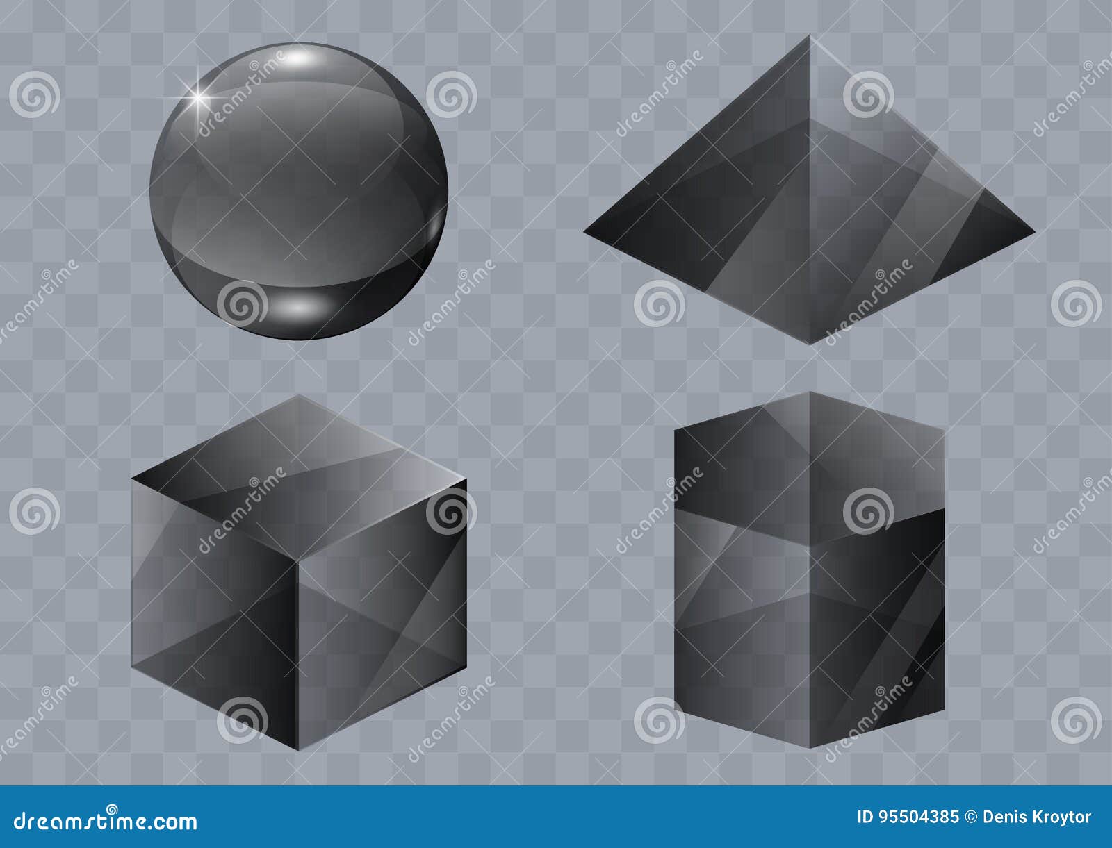 Set of glass shapes stock vector. Illustration of pyramid - 95504385