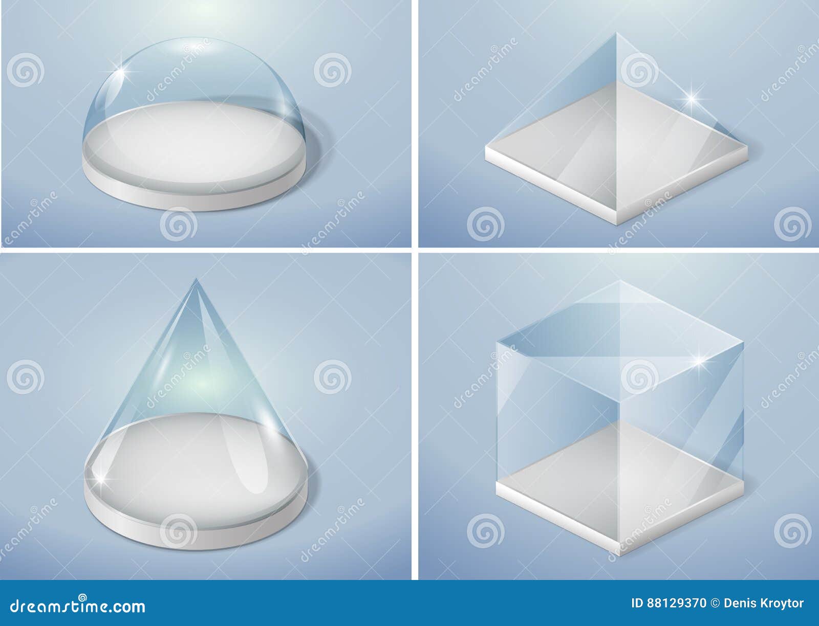 Set of glass shapes stock illustration. Illustration of isometry - 88129370