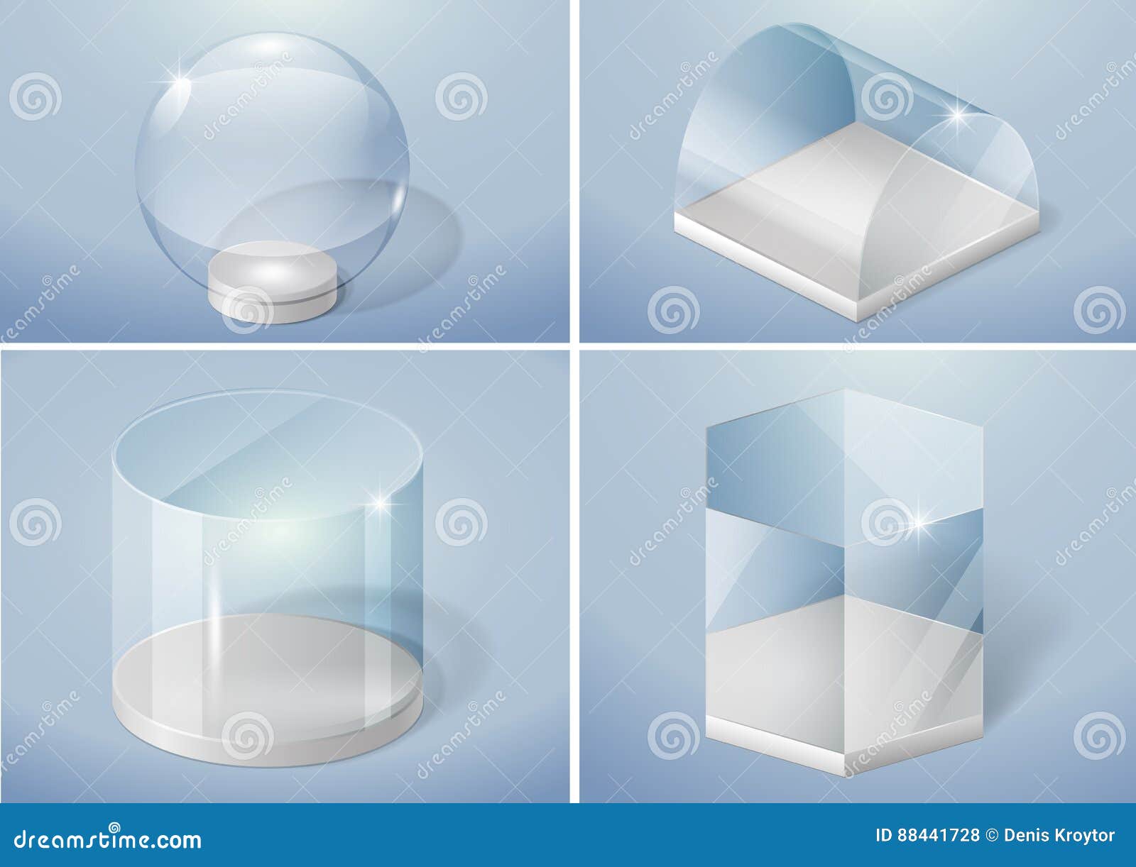 Set of glass shapes stock illustration. Illustration of crystal - 88441728