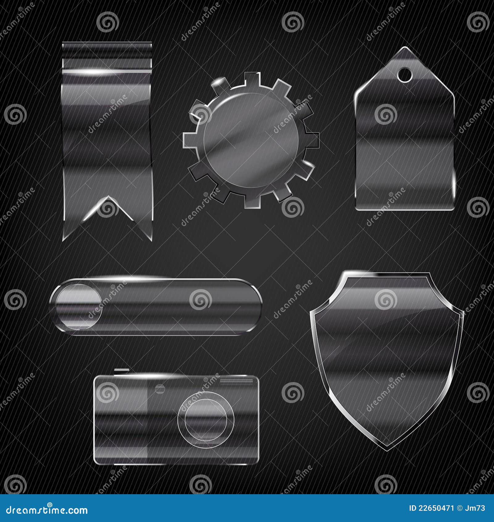 Set Of Glass Transparent Icons Stock Vector - Illustration of circle ...