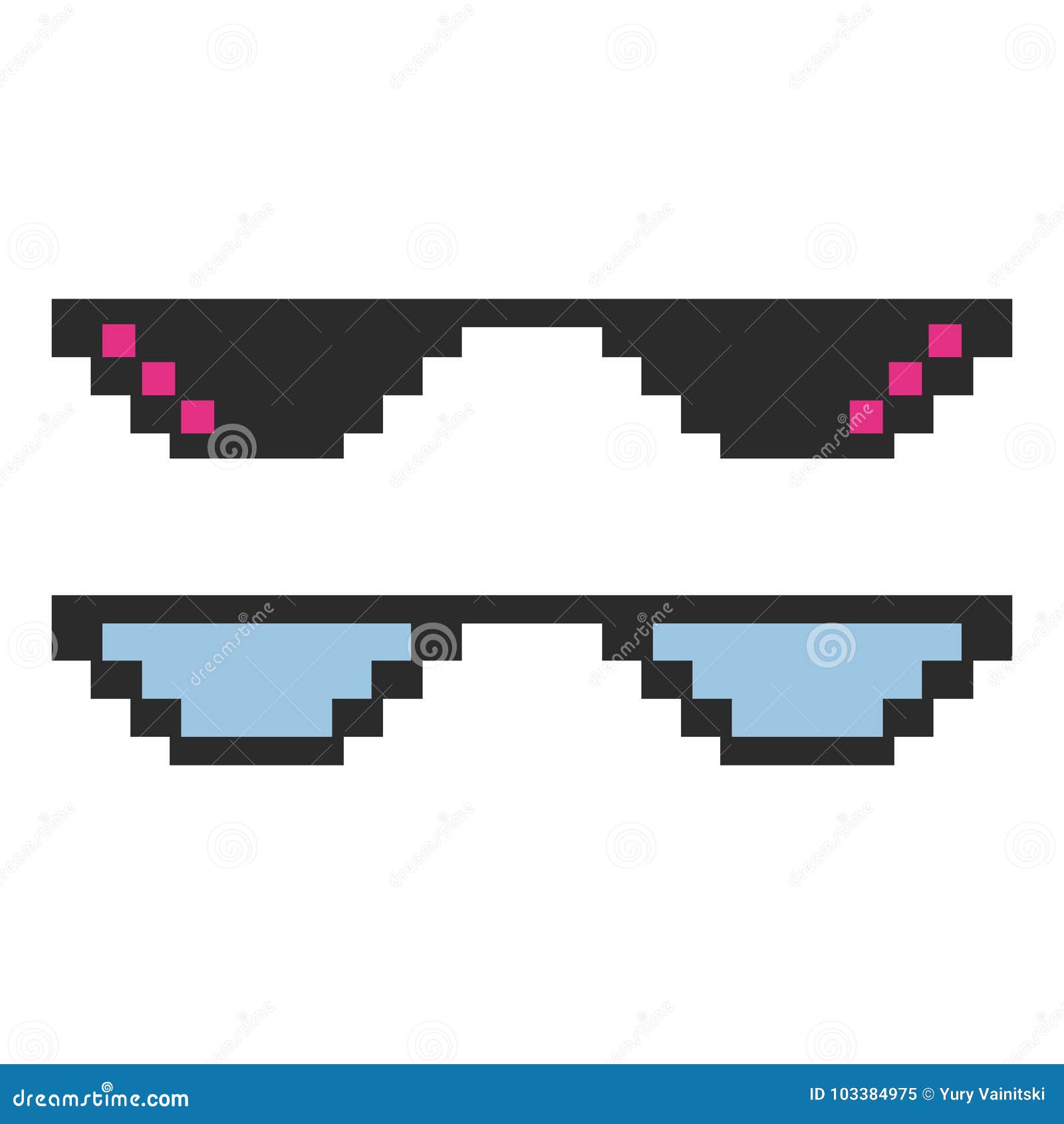 Glasses Pixel Vector Icon. Pixel Art Glasses Of Thug Life Meme And ...