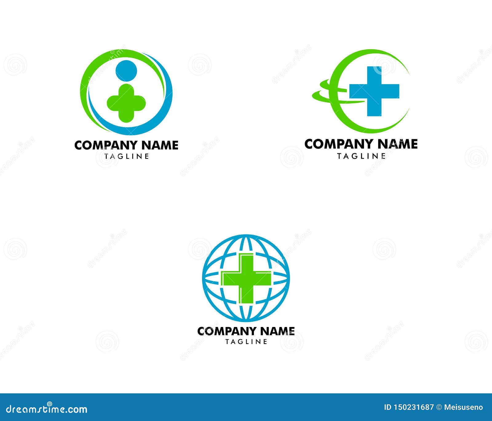Set of Global Health Logo Design Concept Stock Vector - Illustration of ...