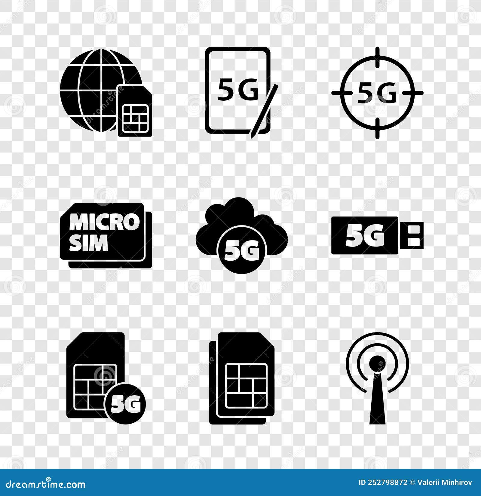 Set Globe 5G Sim Card, Graphic Tablet with, Network, Card, Antenna ...