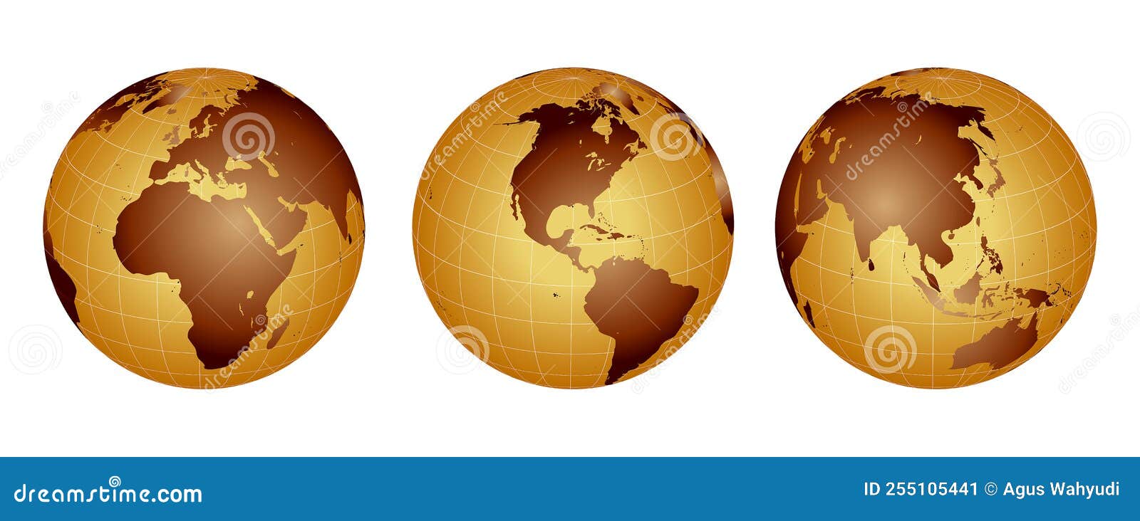 Set of Globe Grid Earth Planet or Sphere Wire Frame Isolated. Eps ...