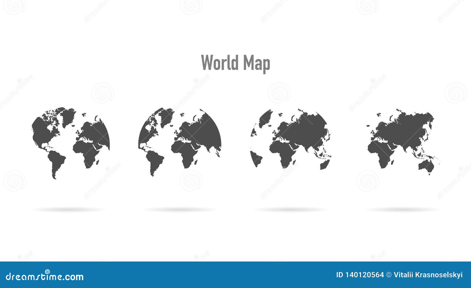 Set Globe Icon, World Map in Flat Style, Vector Stock Vector ...