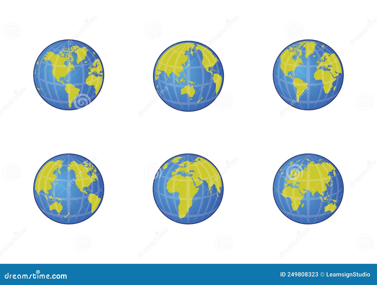 Set of Globe Map Design Illustration Stock Vector - Illustration of ...