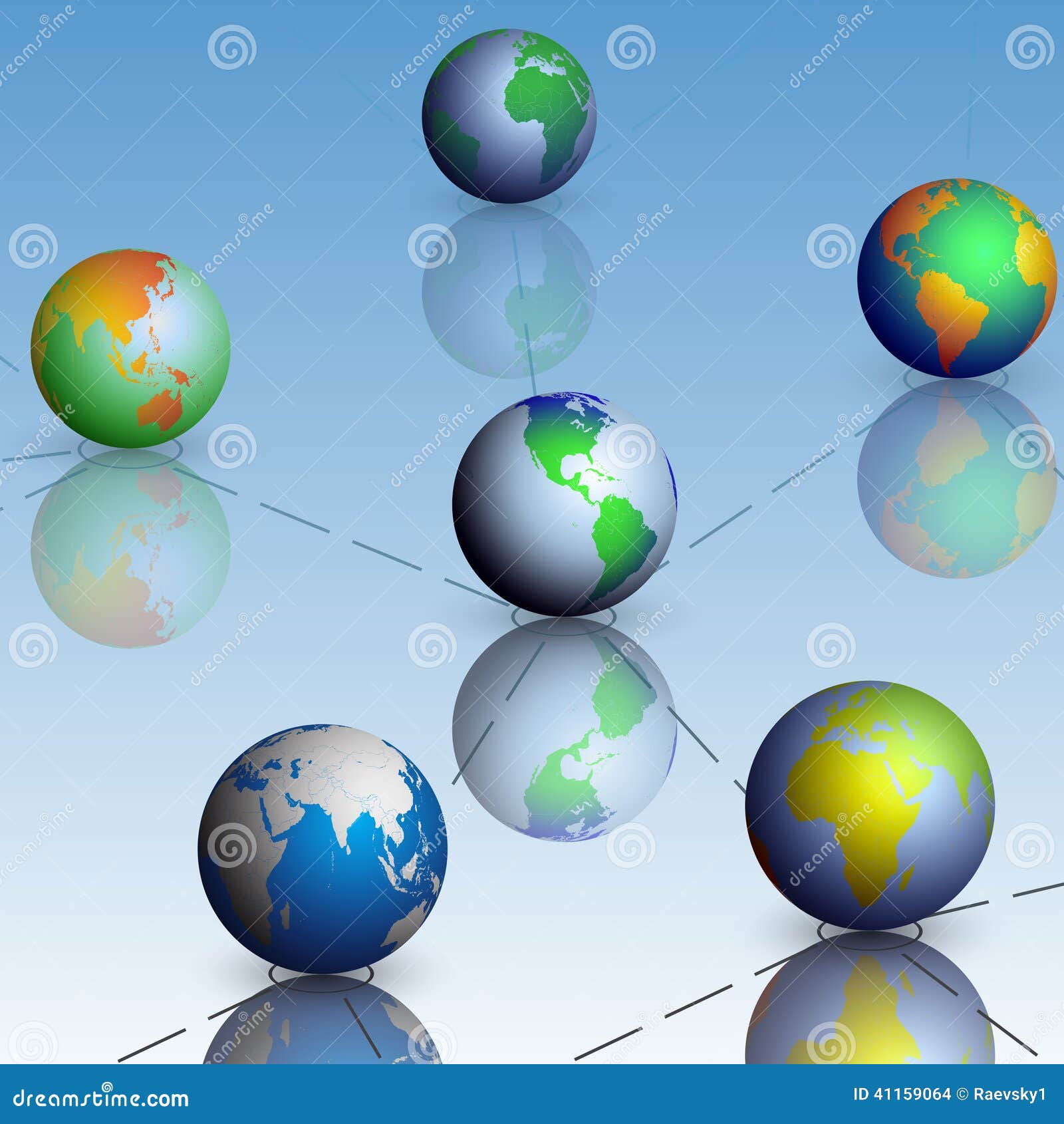 Set of Globe World Map with Shadow Vector Stock Vector - Illustration ...