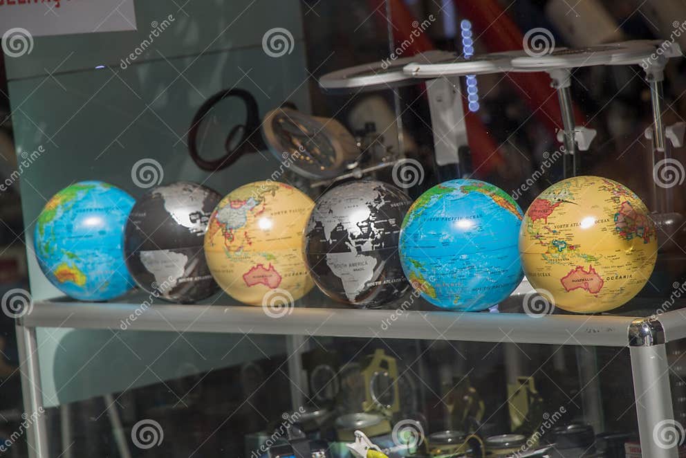 Set of Globes of Various Types Stock Image - Image of environment ...