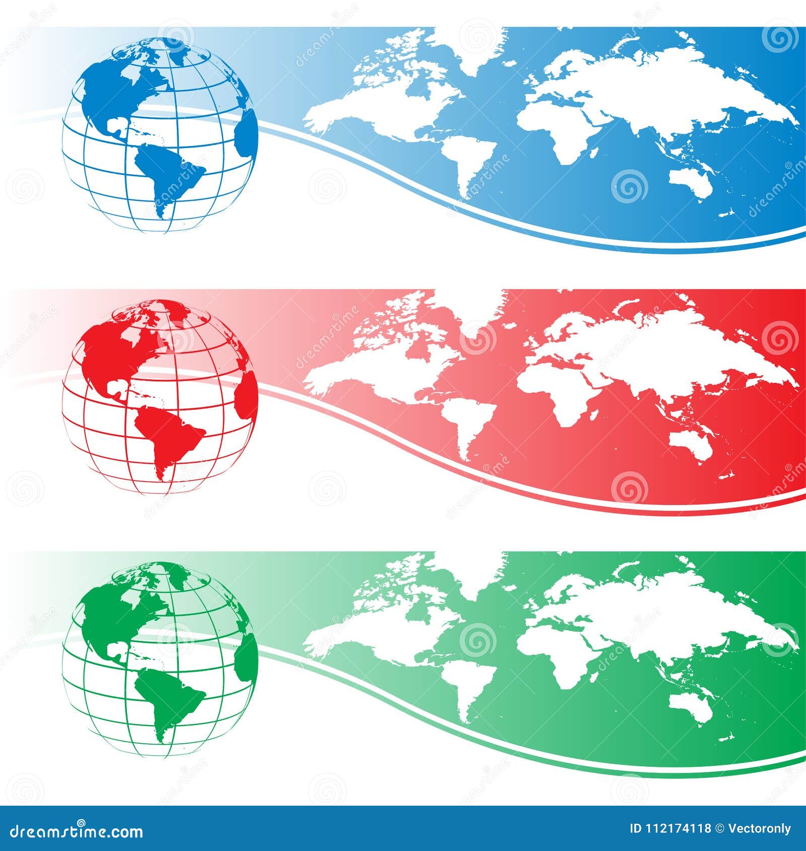 World Map Web Banner Vector Illustration Stock Vector - Illustration of ...