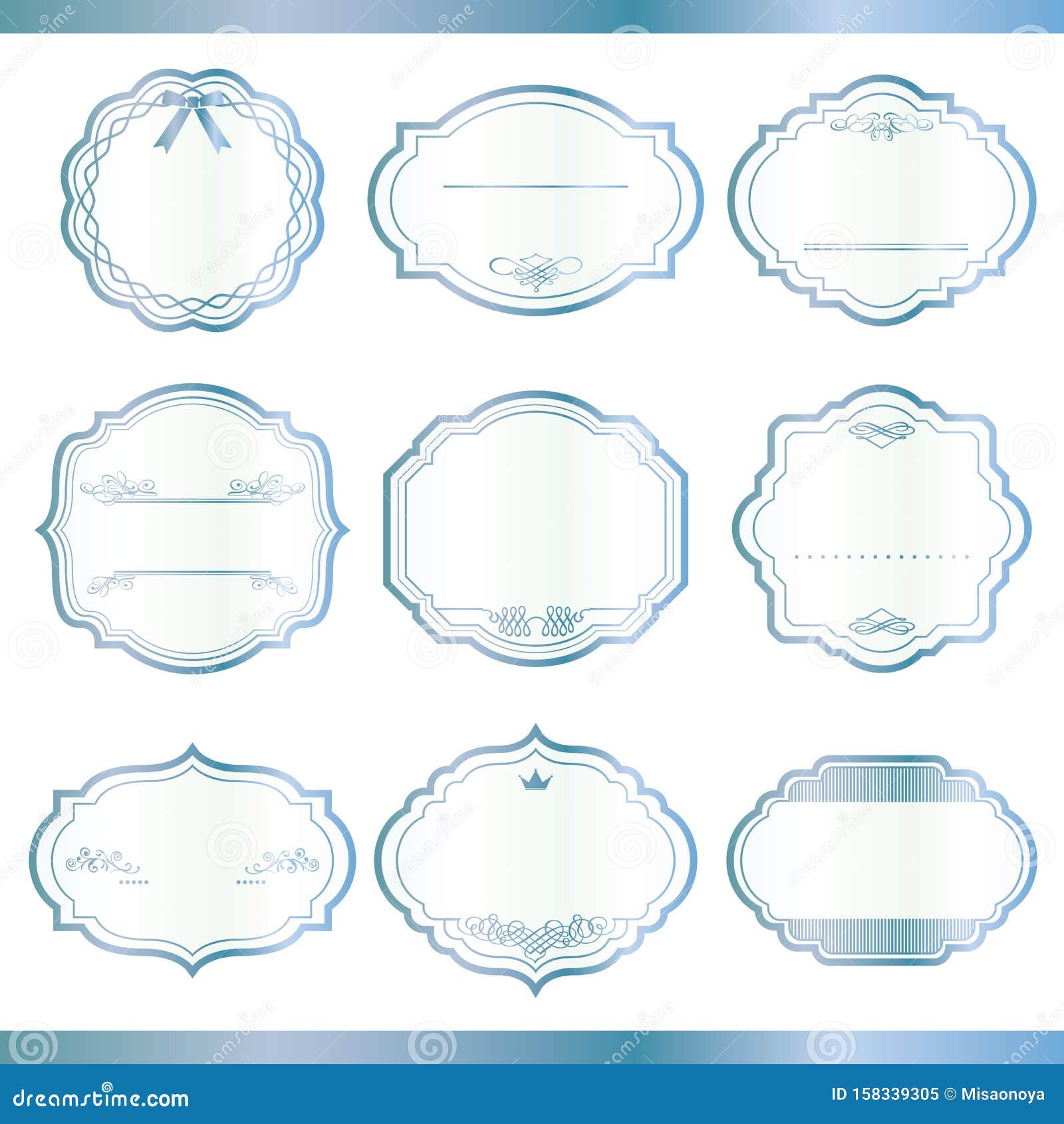 Set of Gloss Pale Blue Labels Stock Vector - Illustration of blank ...