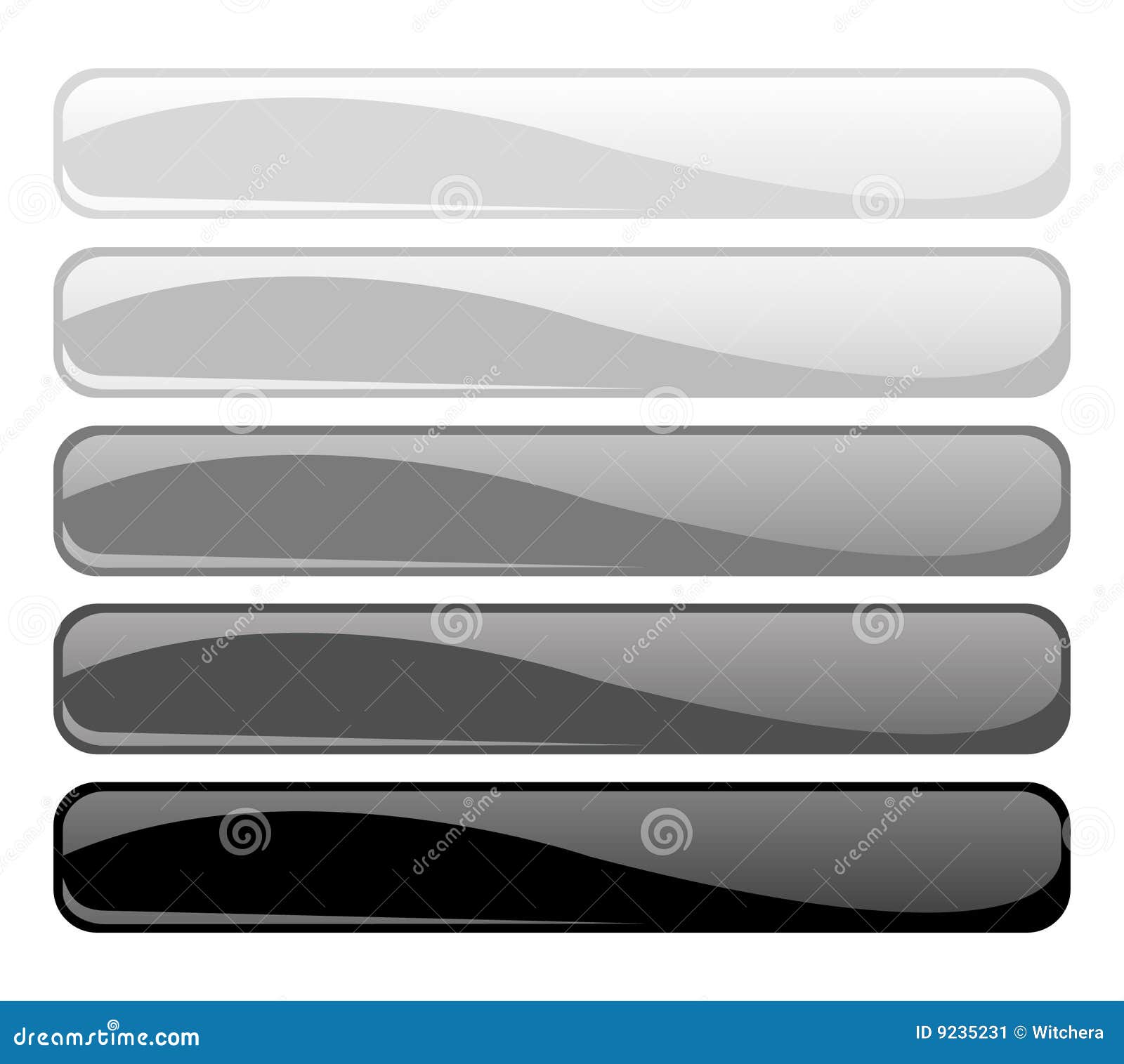 Set of Glossy B&w Buttons Stock Illustration - Illustration of curl ...