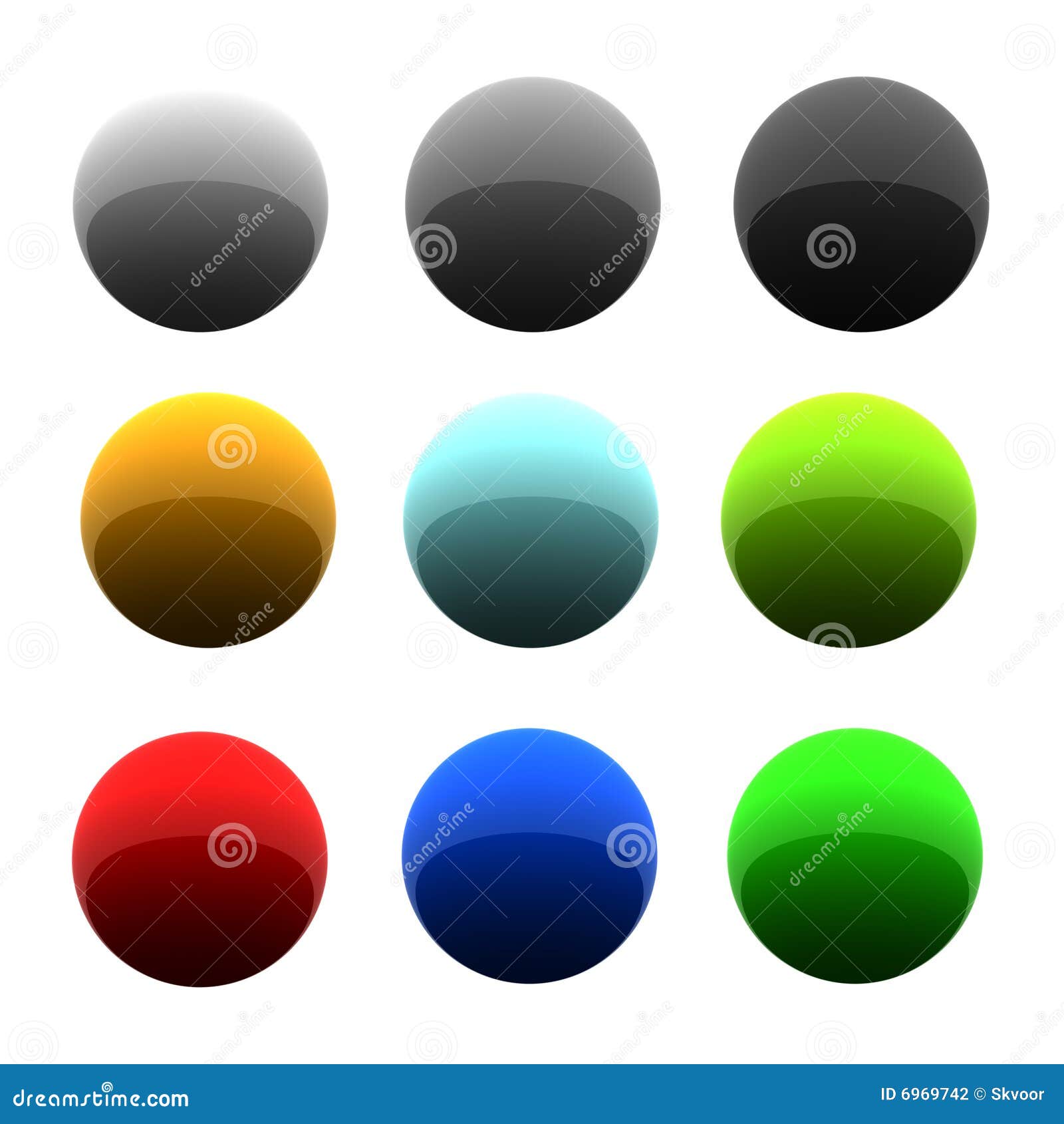 Set of glossy balls stock illustration. Illustration of orange - 6969742