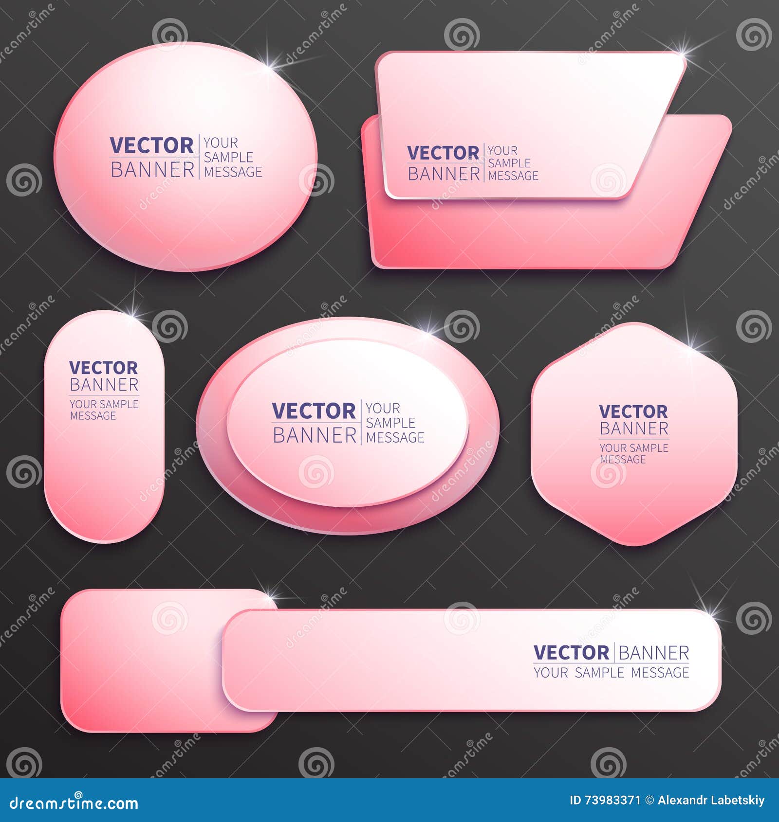 Set of glossy banners stock vector. Illustration of frame - 73983371