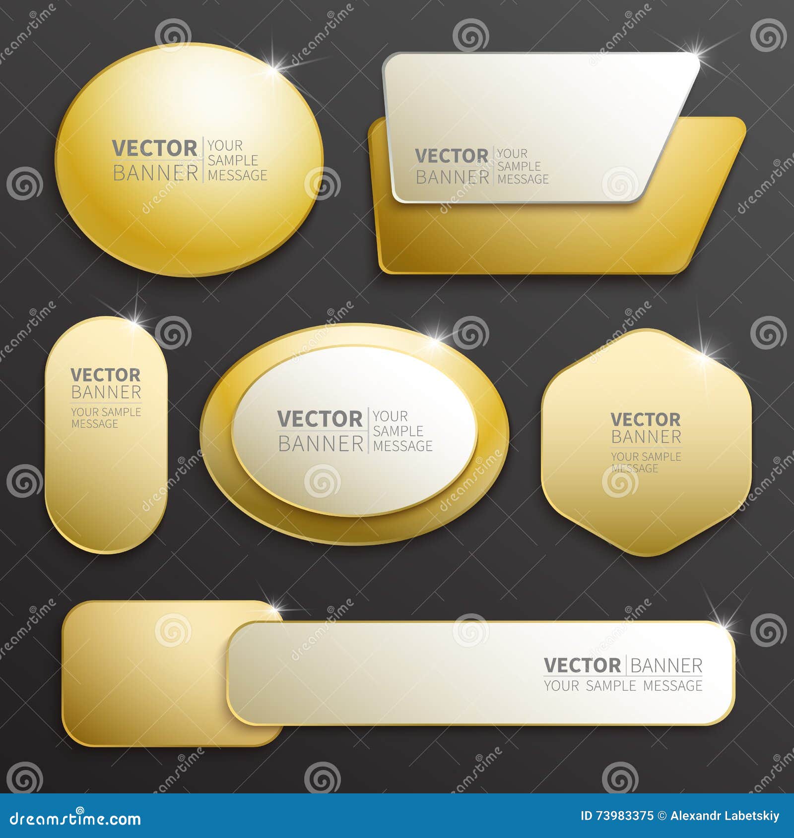 Set of glossy banners stock vector. Illustration of creative - 73983375