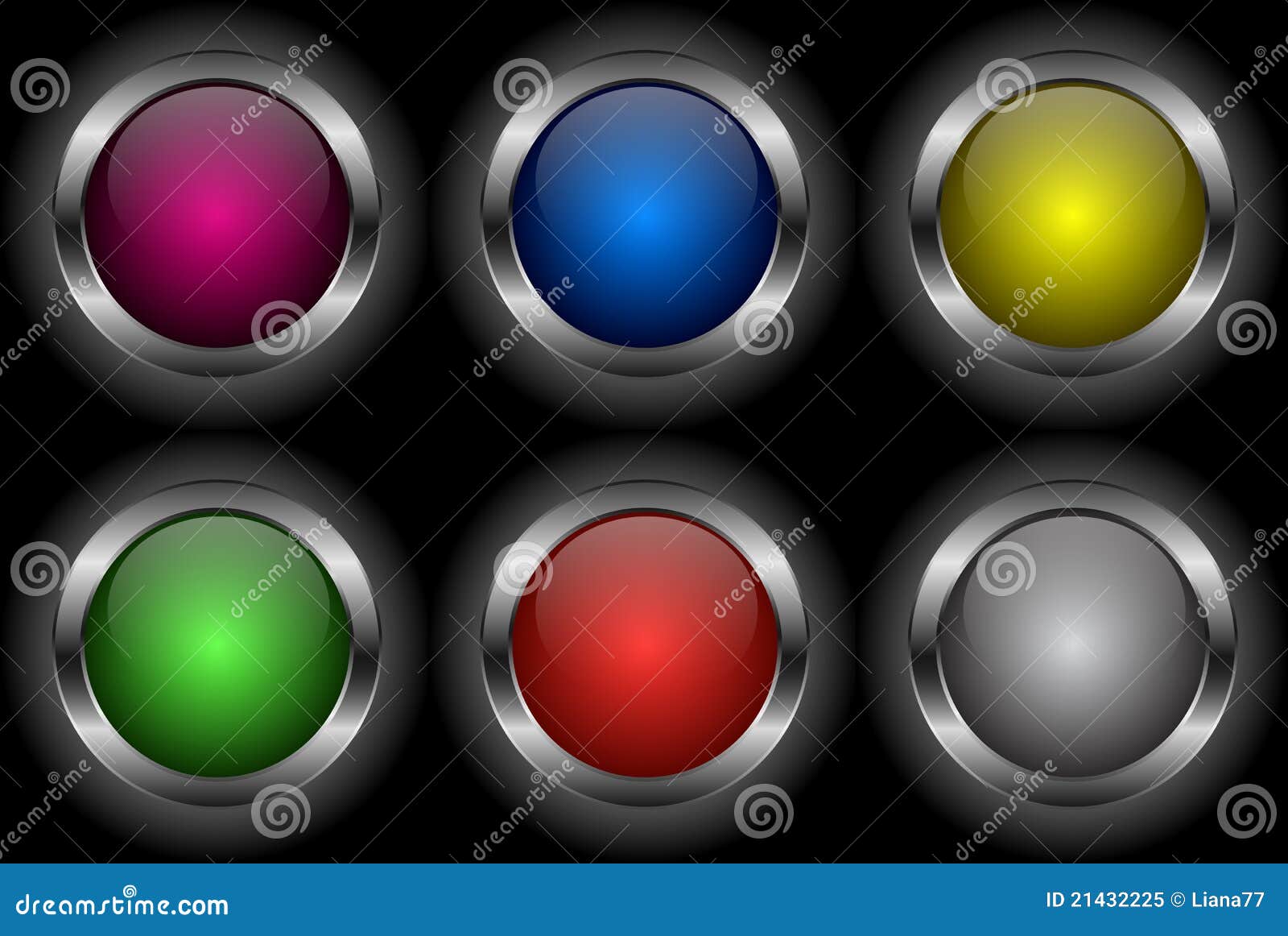 Set of glossy button icon stock vector. Illustration of bubble - 21432225