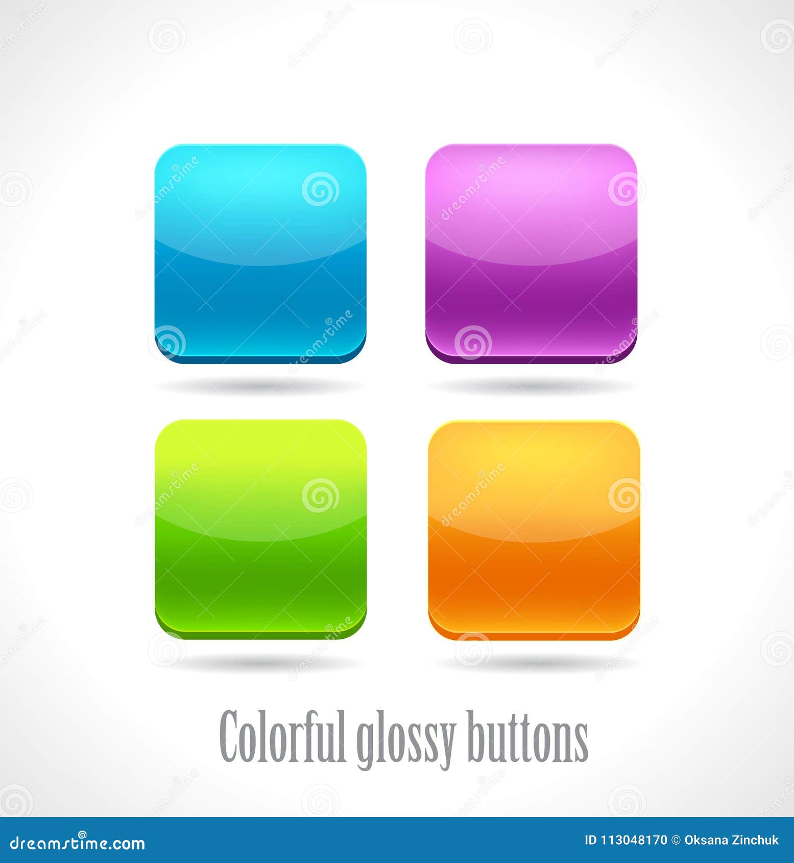 Set of glossy button icons stock vector. Illustration of glass - 113048170