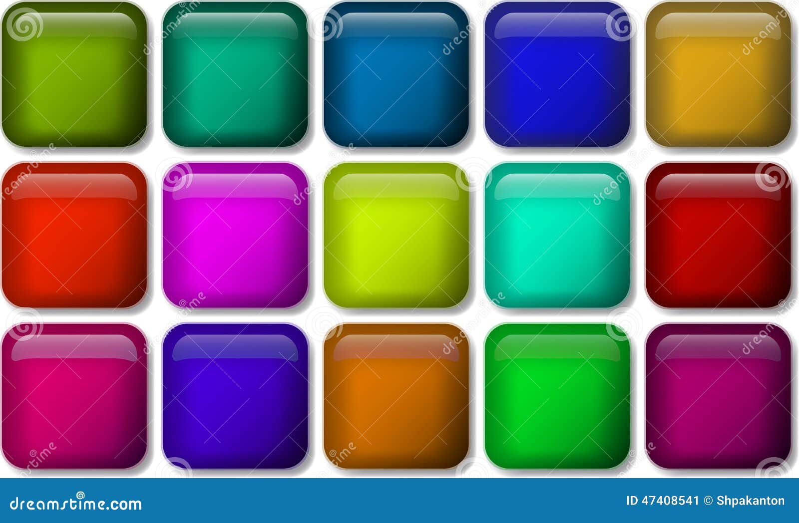 Set of Glossy Button Icons for Your Design. Stock Vector - Illustration ...