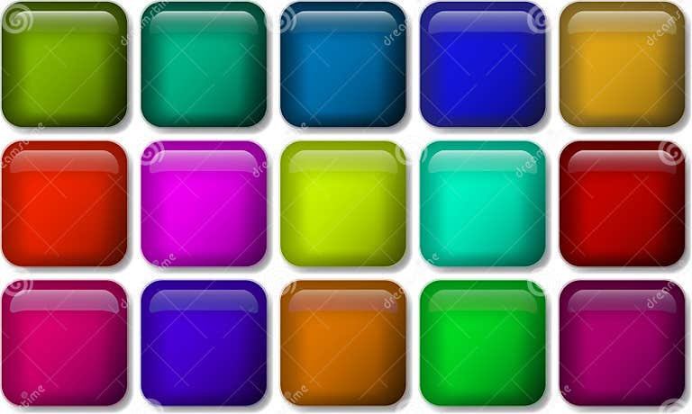 Set of Glossy Button Icons for Your Design. Stock Vector - Illustration ...