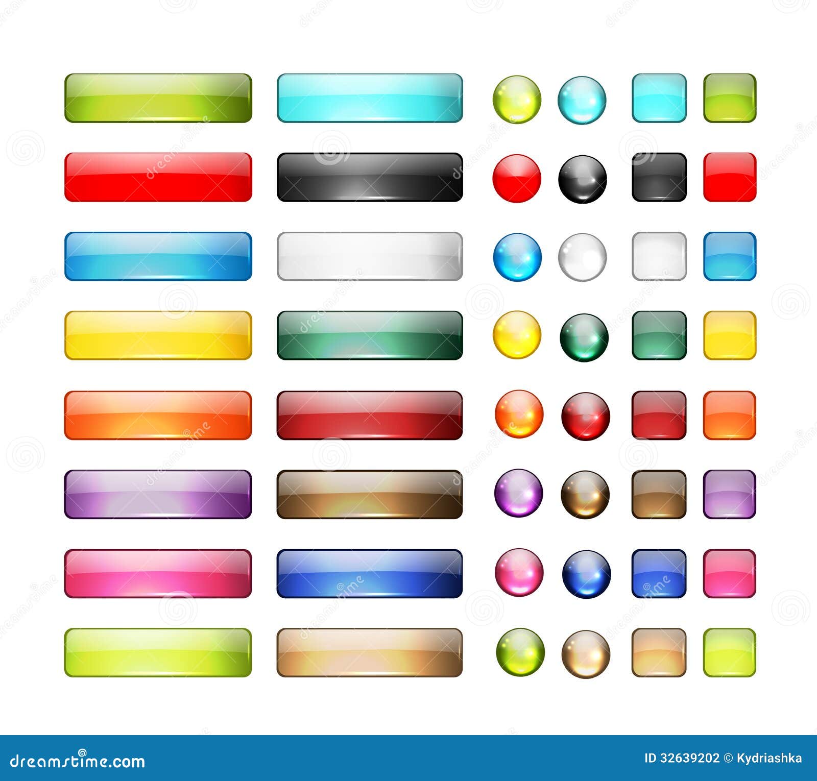 Set of Glossy Button Icons for Your Design Stock Vector - Illustration ...