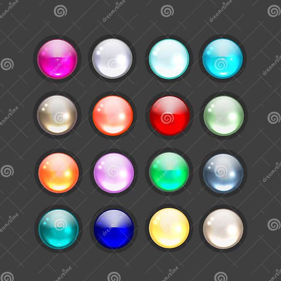 Set of Glossy Button Icons for Your Design Stock Vector - Illustration ...