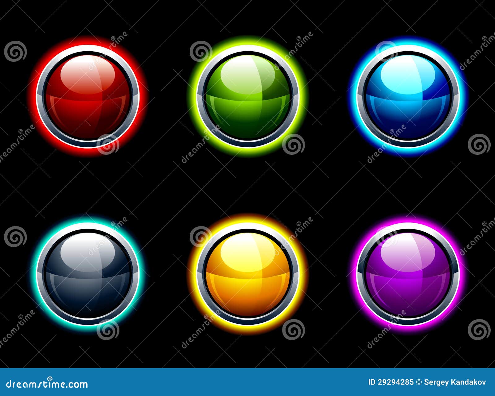 Set of glossy buttons stock vector. Illustration of shape - 29294285