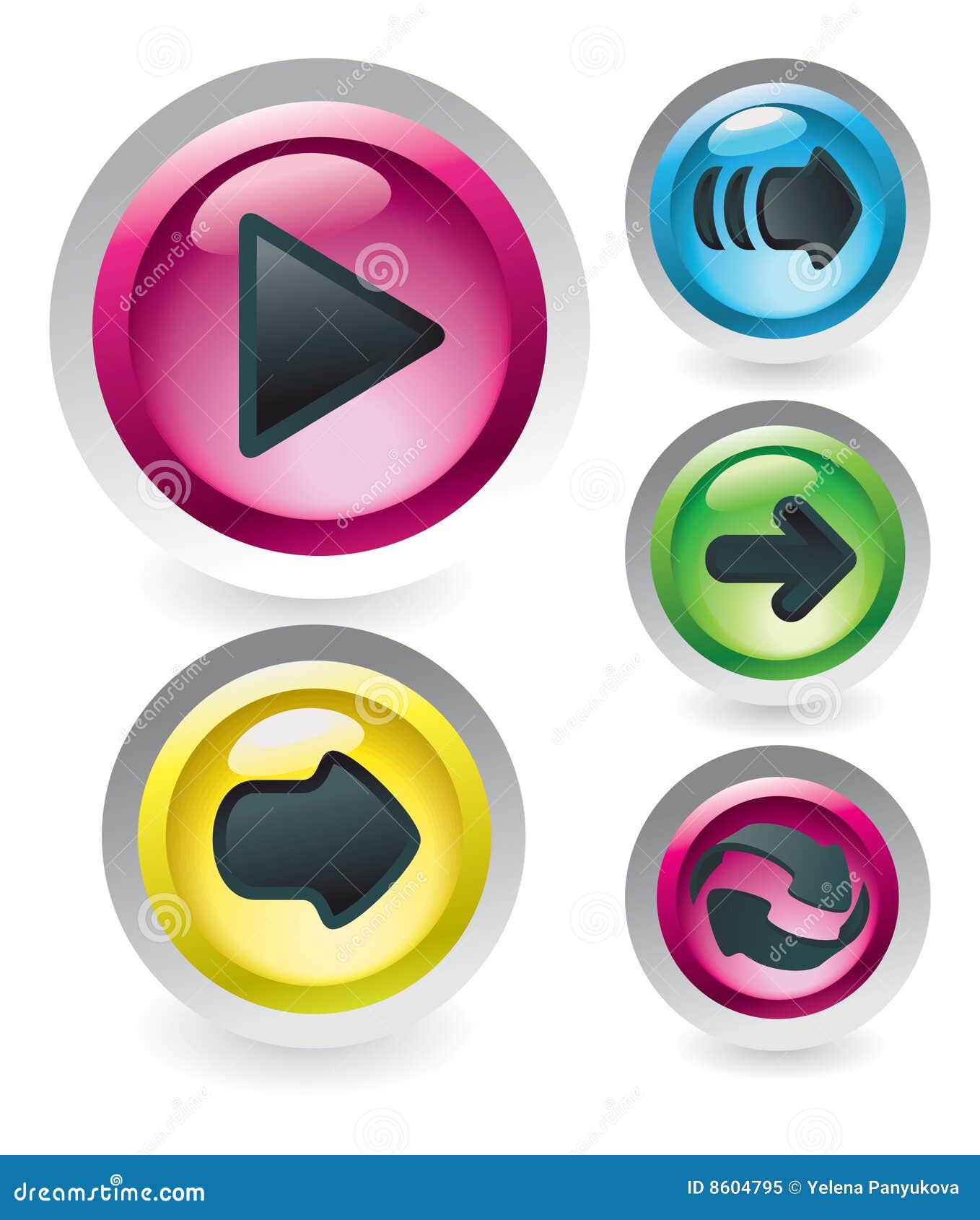 Set of glossy buttons stock vector. Illustration of company - 8604795