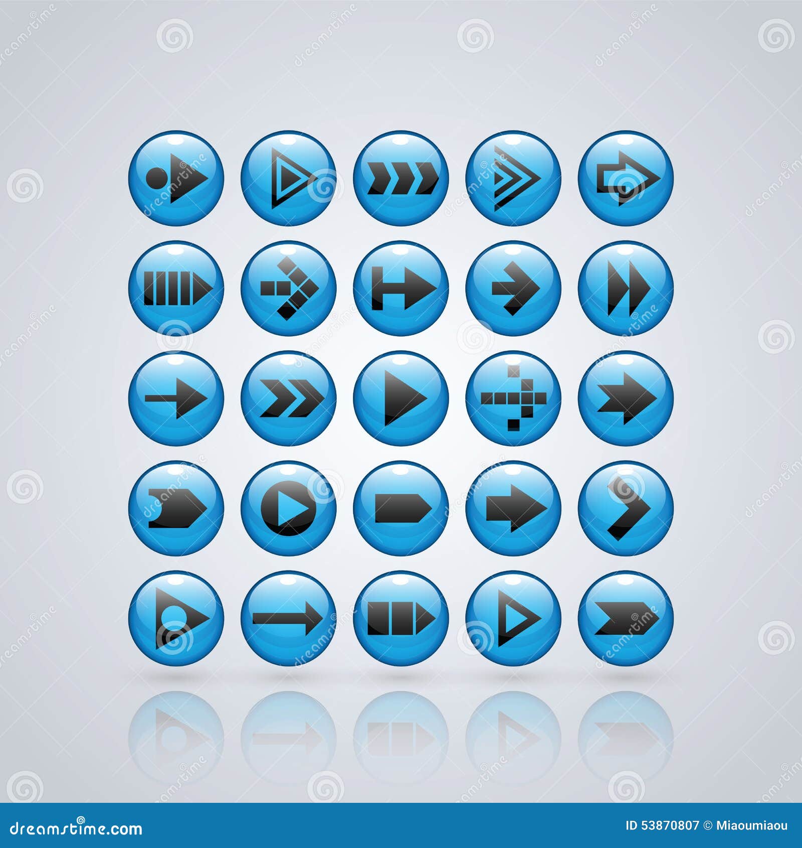 Set of 25 Glossy Buttons for Web or Interface Design Stock Vector ...