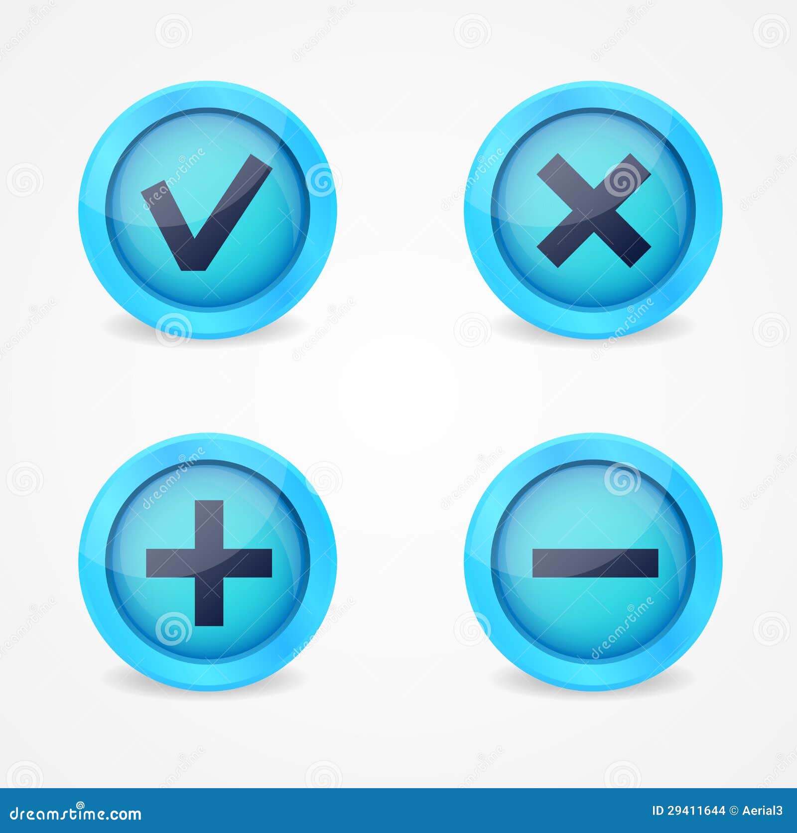 Set of glossy icons stock vector. Illustration of plus - 29411644