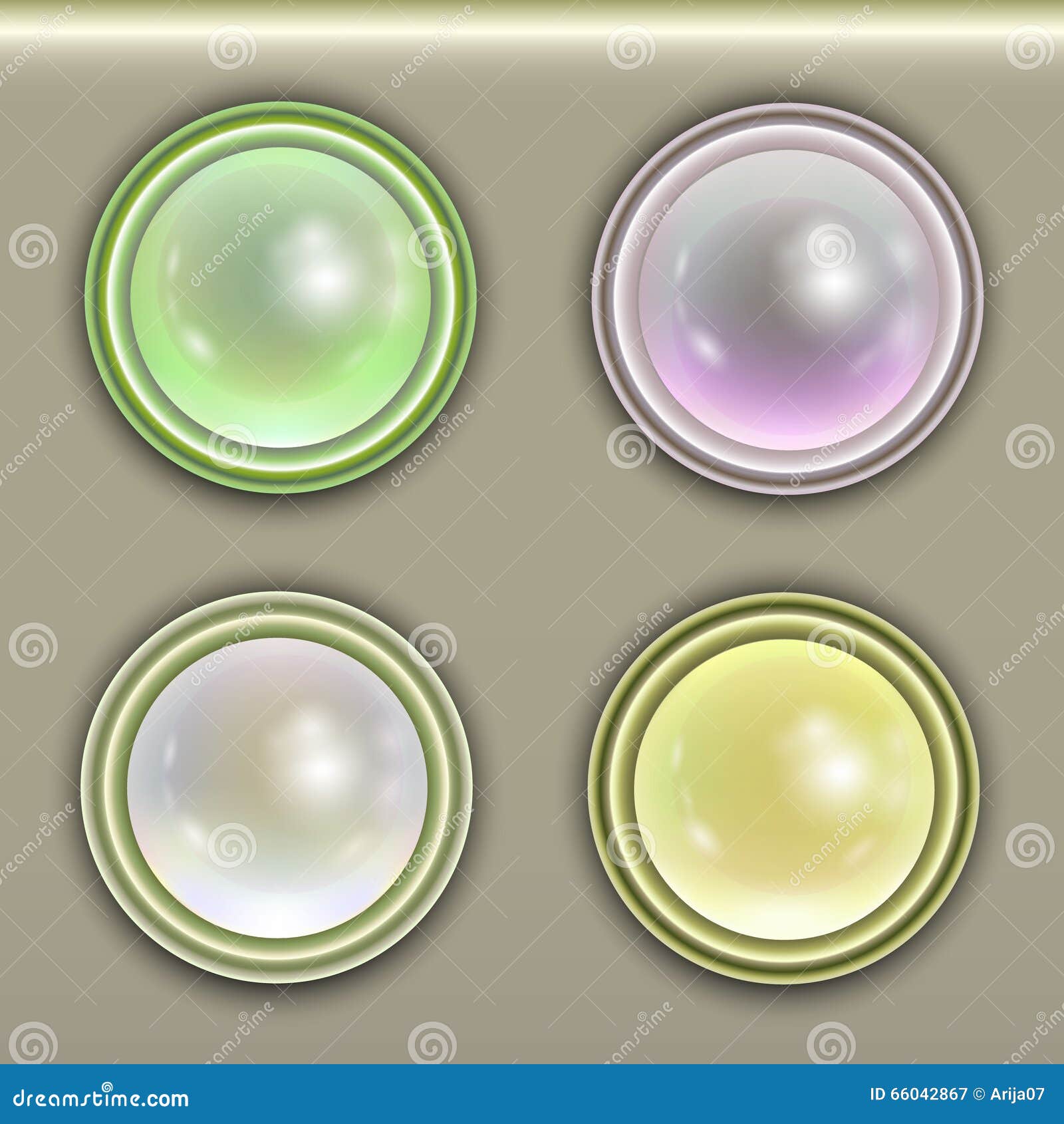 A Set of Glossy Light Web Buttons in Pastel Colors Stock Vector ...